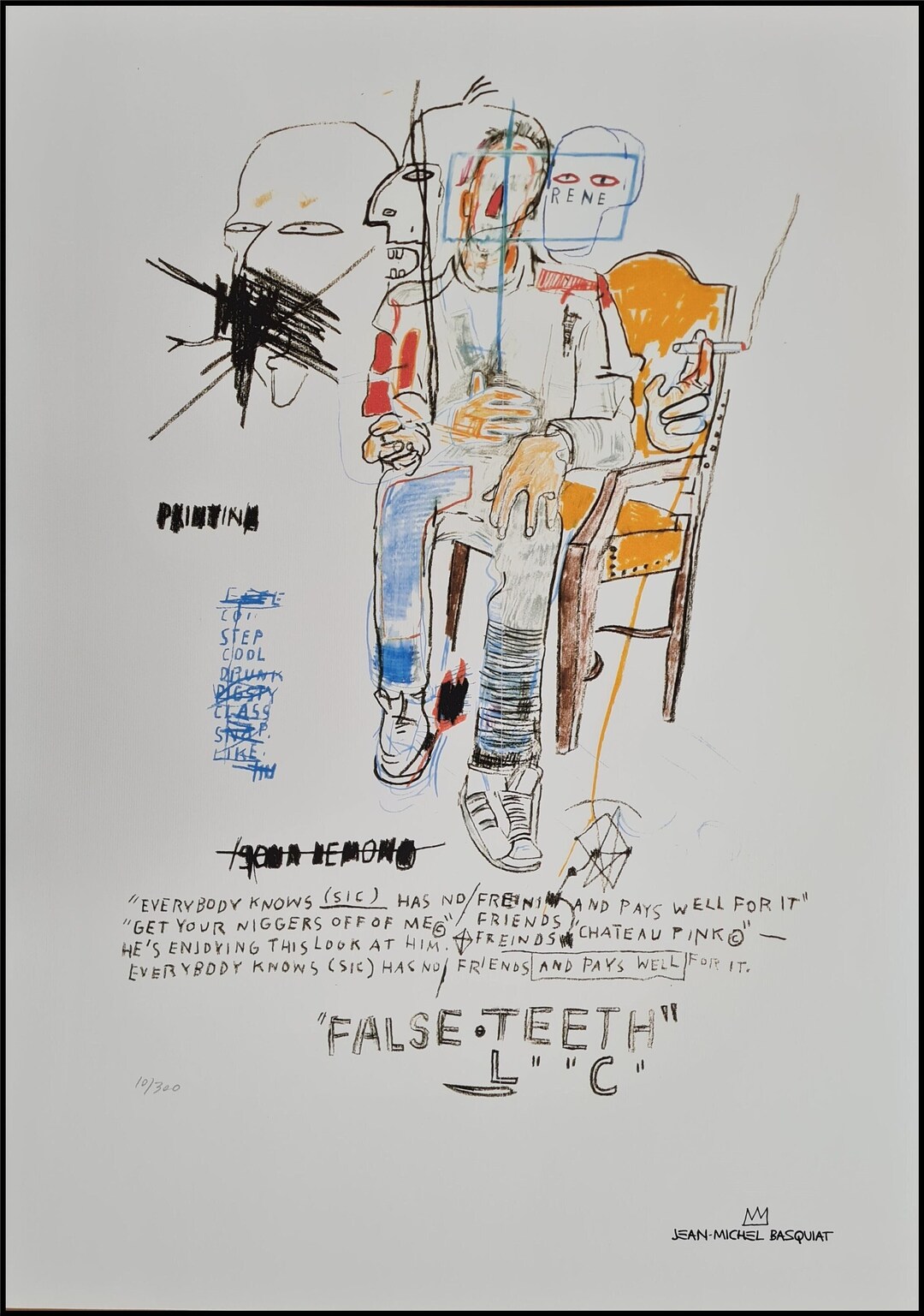 JEAN-MICHEL BASQUIAT René Ricard 70 X 50 Cm Lithograph Limited Xx/300 ...