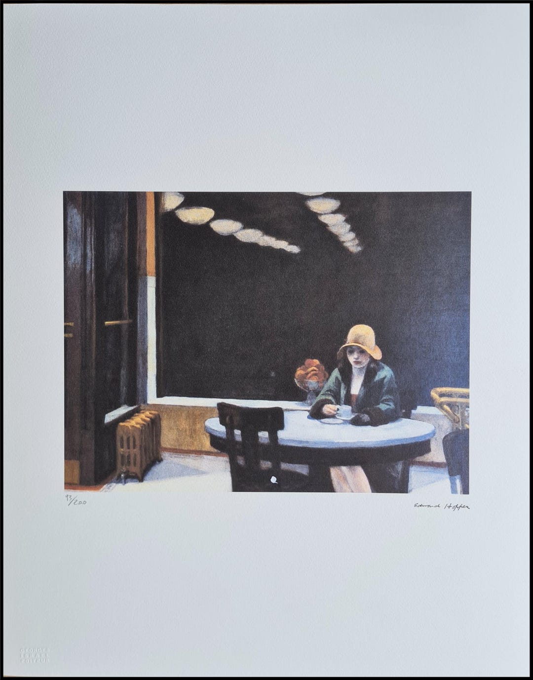 EDWARD HOPPER * Automat * 50 X 40 Cm * Signed Lithograph * Limited # Xx ...