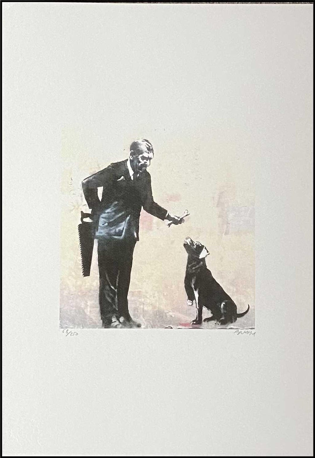 BANKSY * Man With Dog * 50 X 35 Cm * Lithograph * Limited # Xx/250 - Etsy