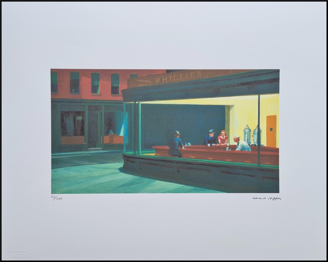 EDWARD HOPPER * Nighthawks * 50 X 40 Cm * Signed Lithograph * Limited ...