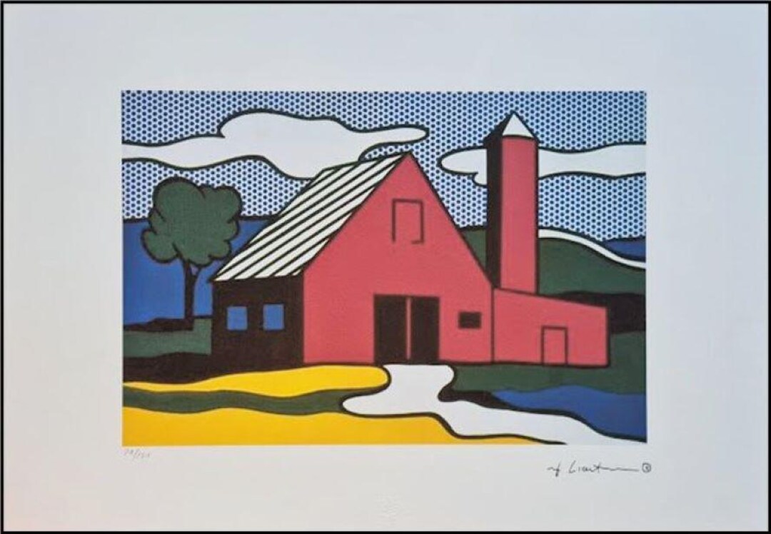 ROY LICHTENSTEIN * Red Barn * 50 X 35 Cm * Signed Lithograph * Art ...