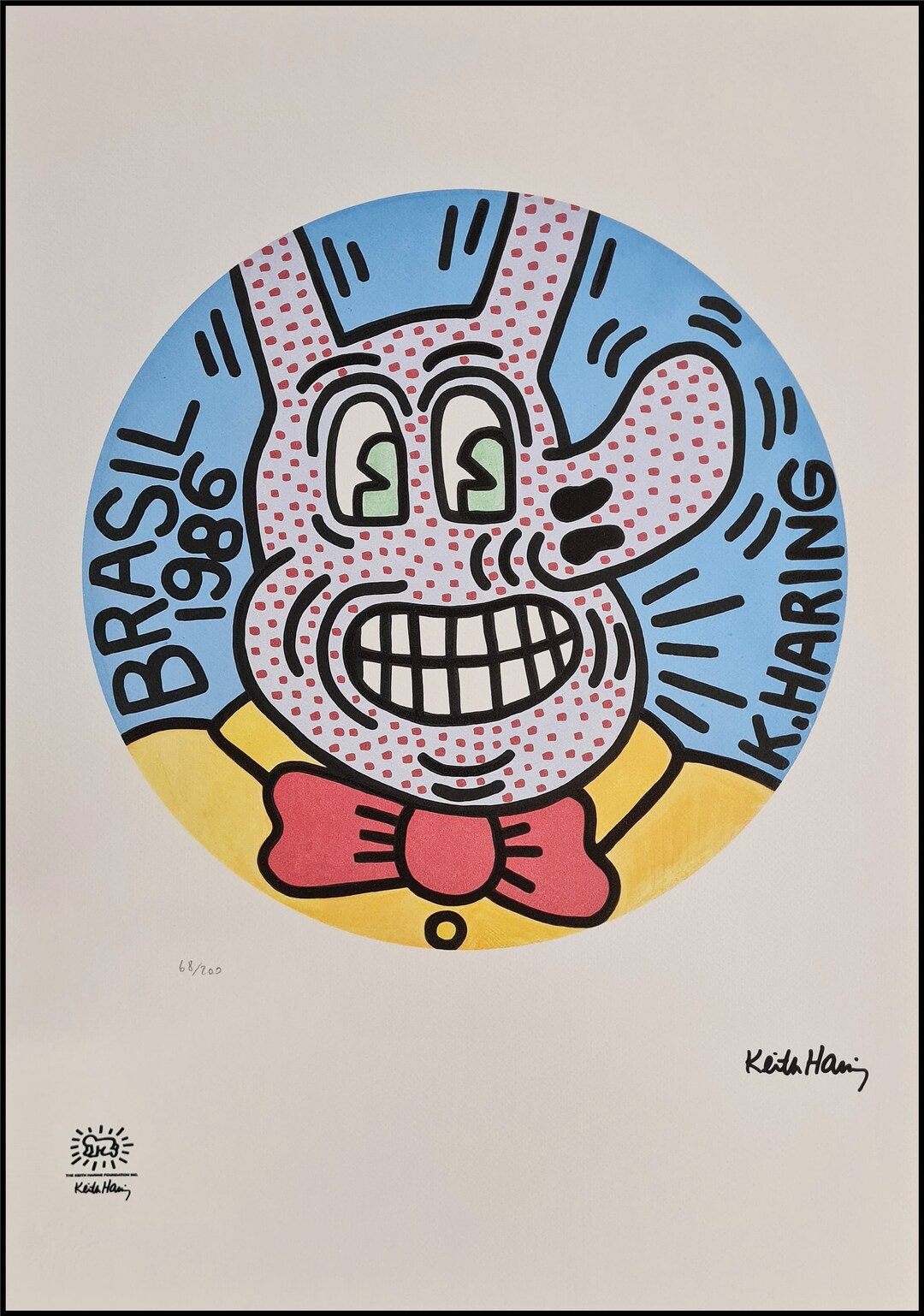 KEITH HARING * Brasil 1986 * 50 X 35 Cm * Signed Lithograph * Art Print ...