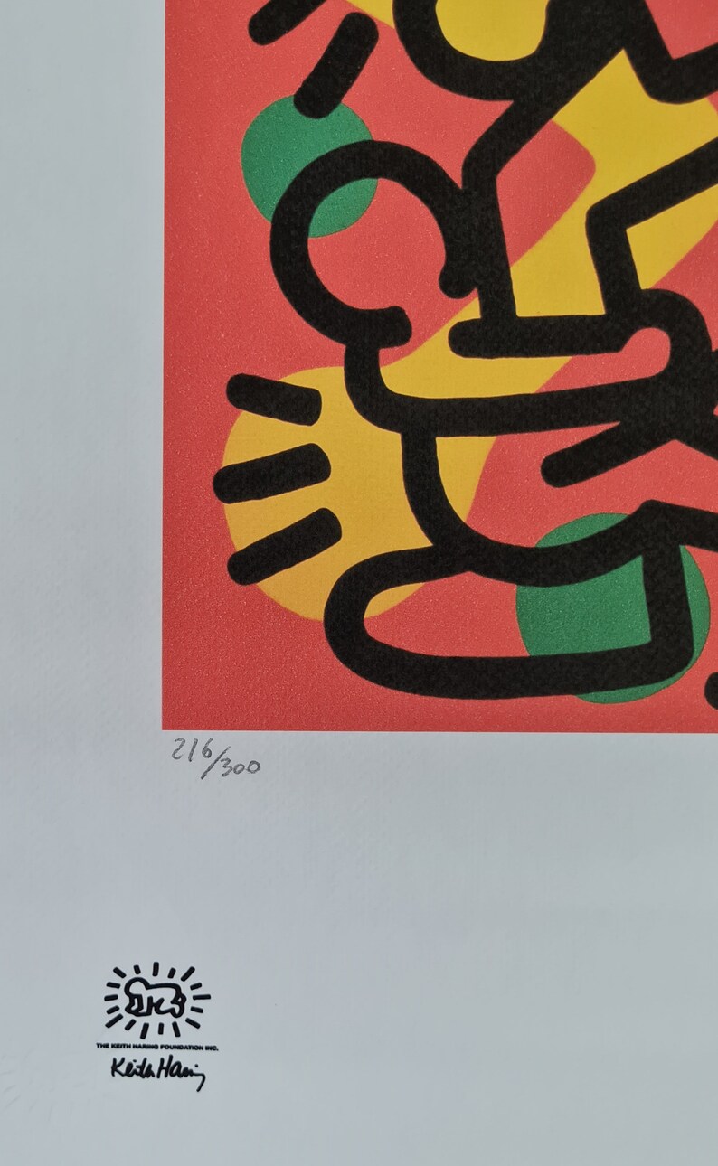 KEITH HARING Untitled 50 X 35 Cm Signed Lithograph Art Print Limited Xx ...