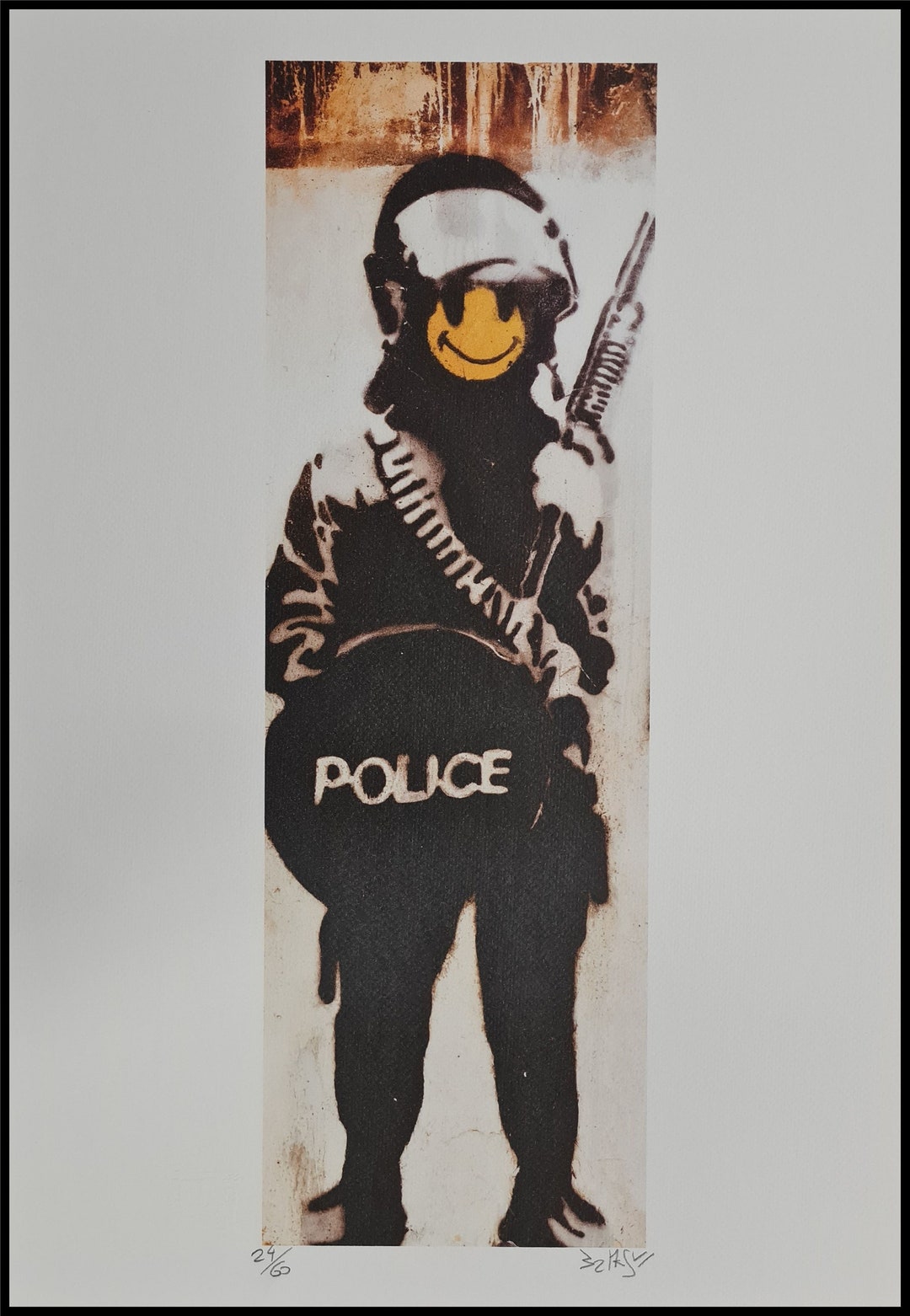BANKSY Smiling Cop 50 X 35 Cm Lithograph Limited Xx/60 - Etsy