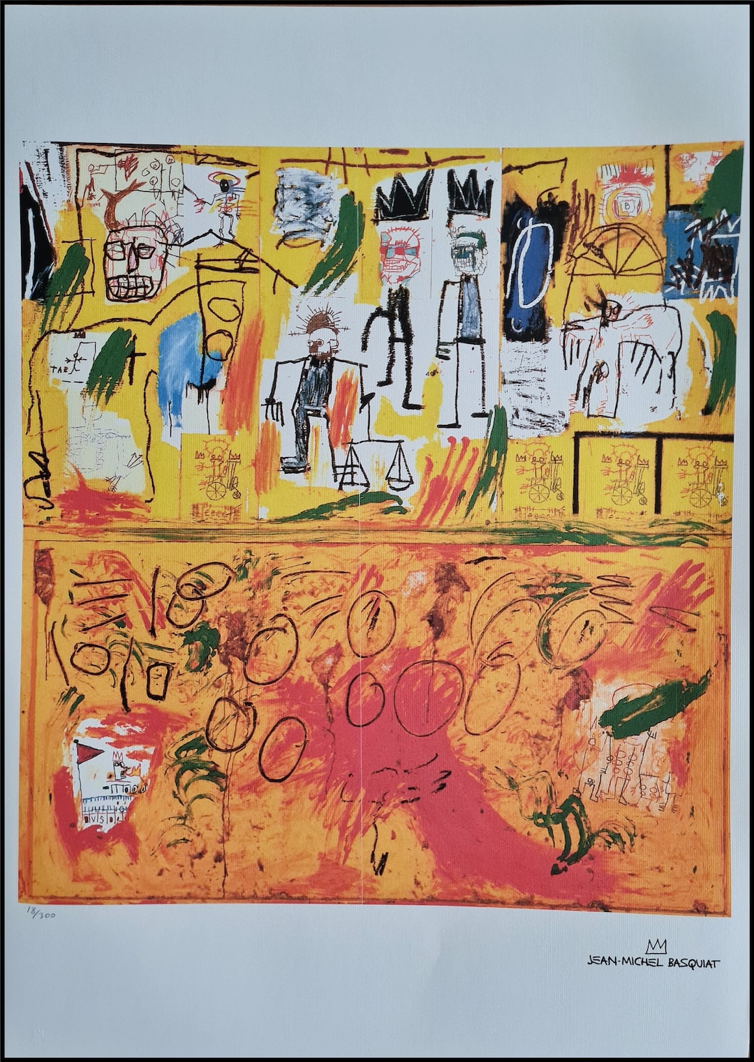 JEAN-MICHEL BASQUIAT * Yellow Tar and Feathers * 70 X 50 Cm ...