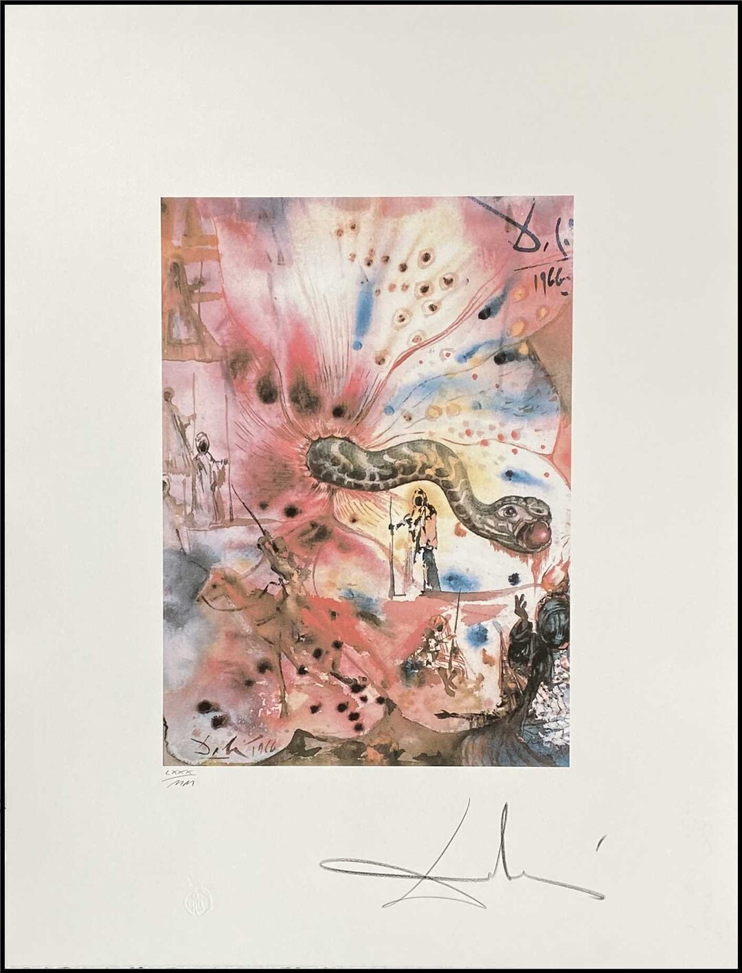 Salvador Dali * the Snake and the Apple * 65 Cm X 50 Cm * Lithograph ...
