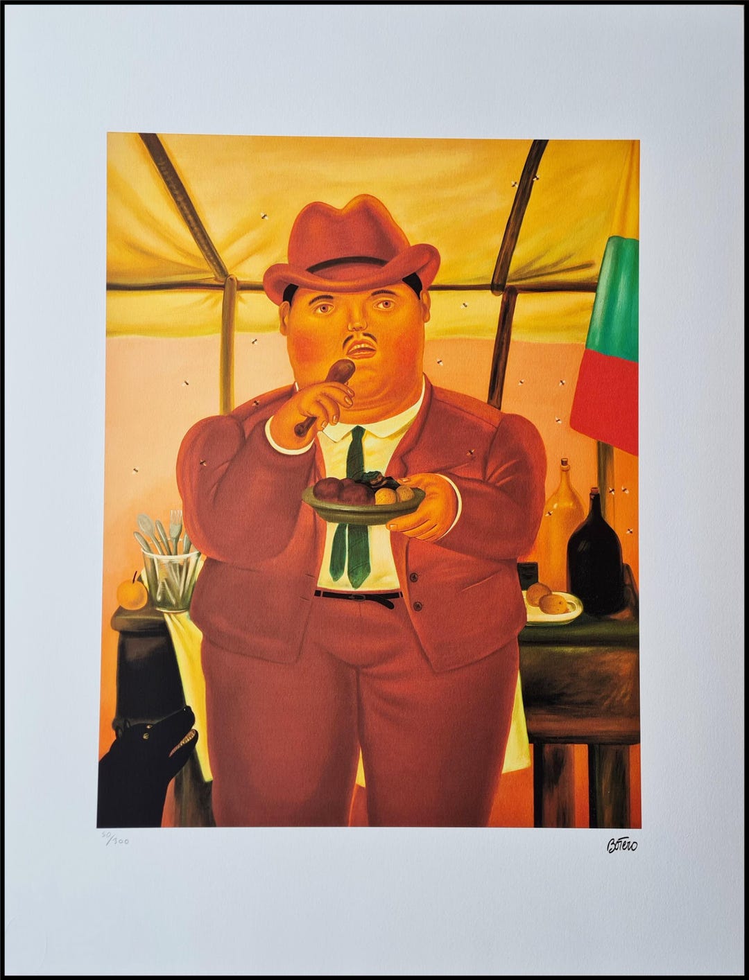 FERNANDO BOTERO * Man Eating * 65 X 50 Cm * Lithograph * Art Print ...
