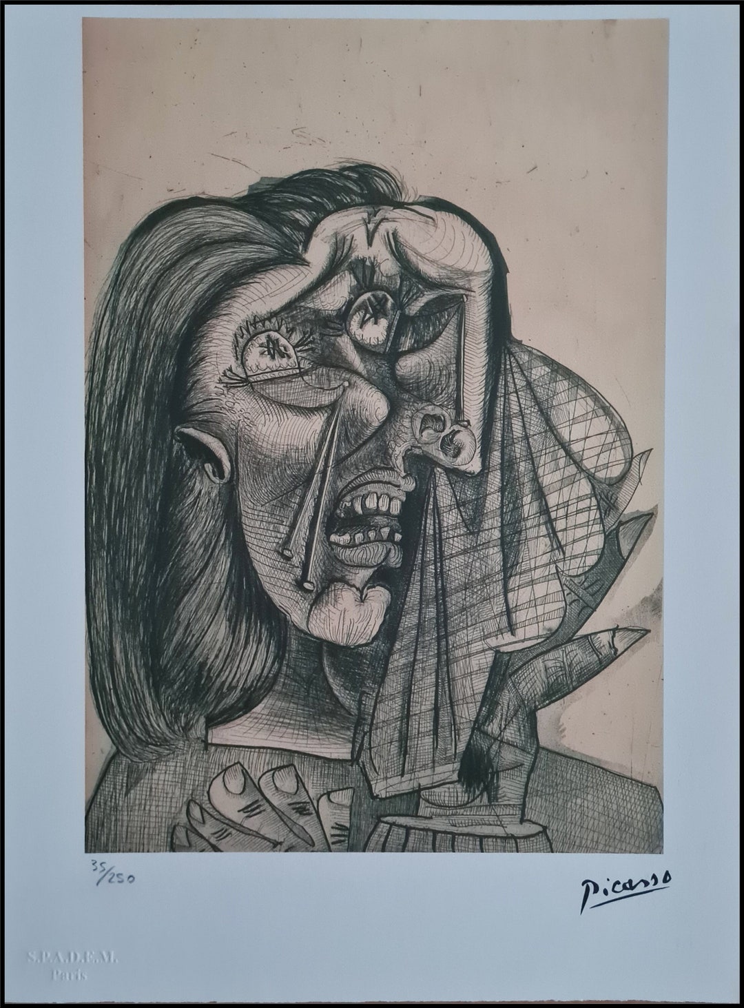 PABLO PICASSO the Crying Woman I 28 X 38 Cm Signed Lithograph Limited ...
