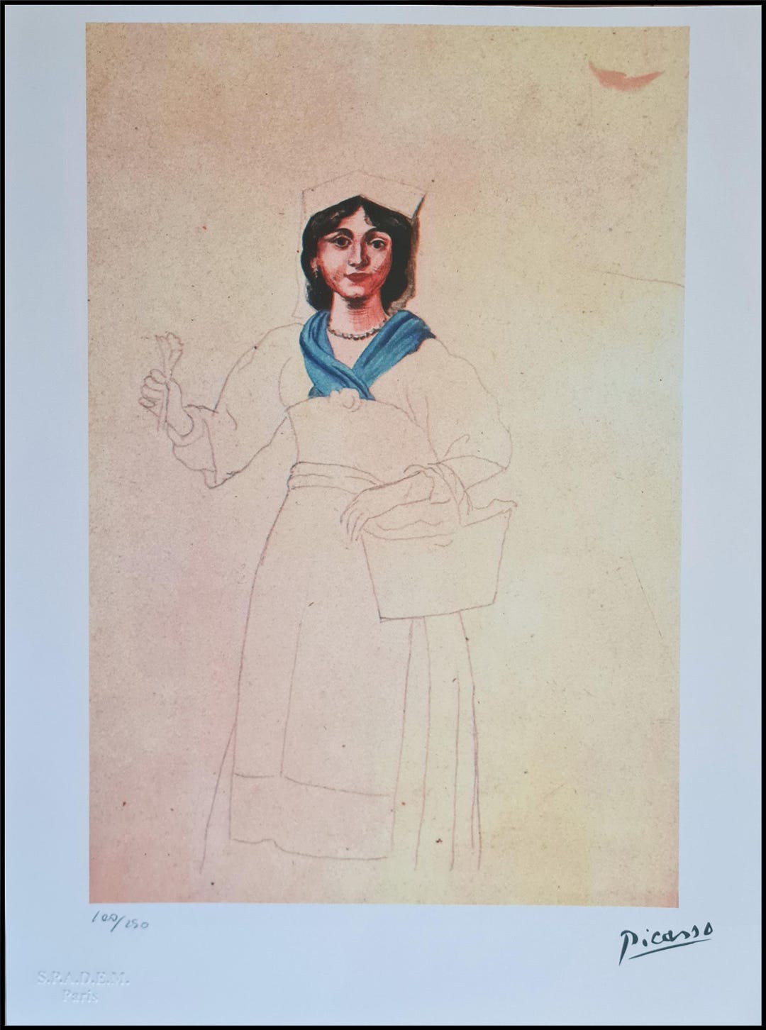 PABLO PICASSO * the Italian Woman With a Flower * 28 X 38 Cm * Signed ...