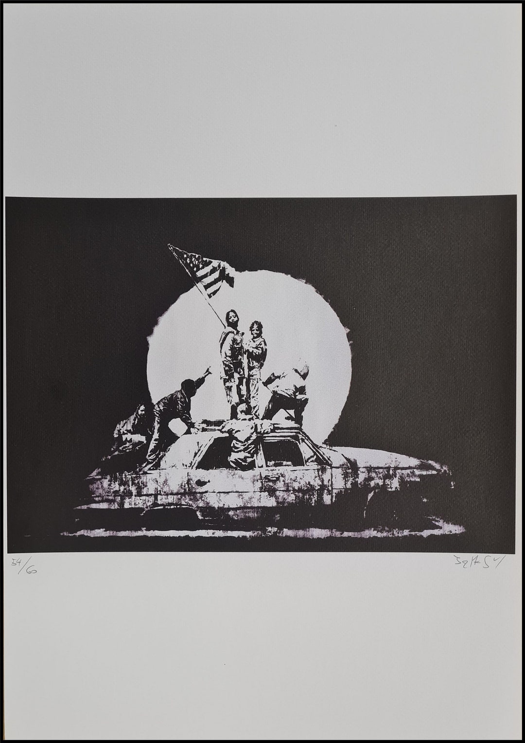 BANKSY Flag 50 X 35 Cm Lithograph Limited Xx/60 - Etsy