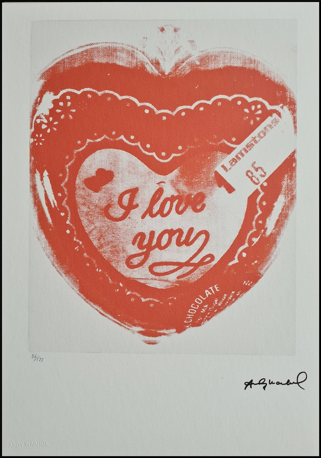 ANDY WARHOL * Lamston's Candybox - I Love You * 50 Cm X 35 Cm * Signed ...