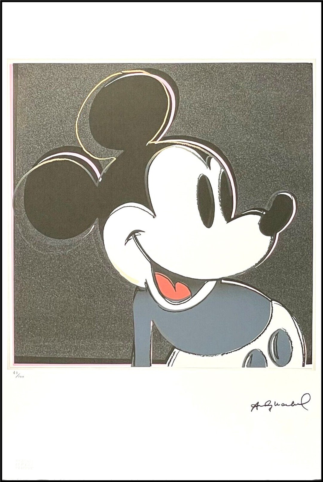 ANDY WARHOL * Mickey Mouse * 57 X38 Cm * Signed Lithograph * Limited ...