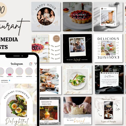 100 Restaurant Social Media Posts Restaurant Instagram Posts - Etsy