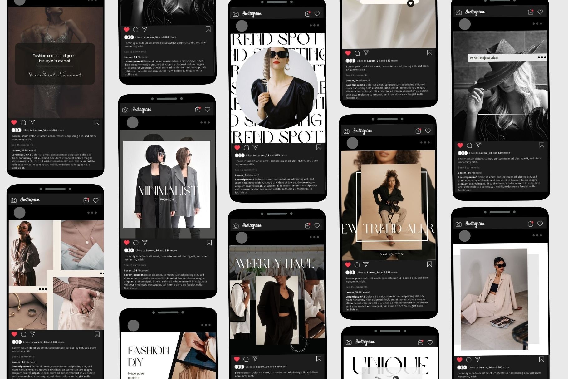 Modern Chic Social Media Templates Fashion Instagram Posts Chic Posts ...