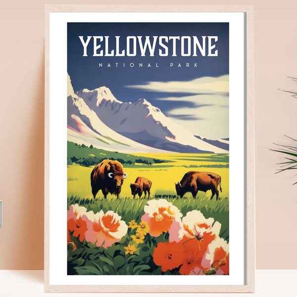 Yellowstone National Park Poster Framed - Etsy