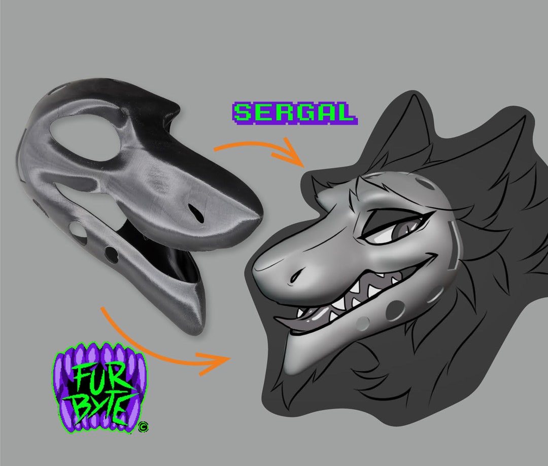 Sergal 3D Printed Head Base Fursuit Furry - Etsy