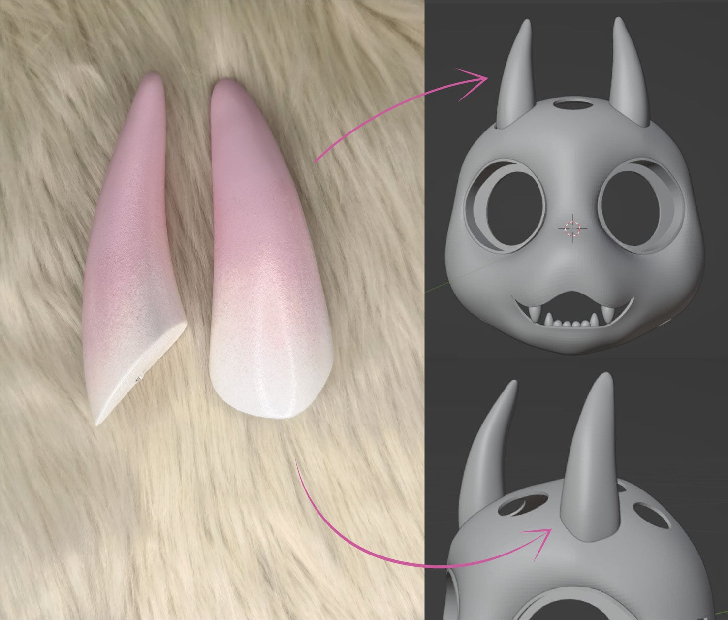 3D Printed Oni Horns Custom Colors - Etsy