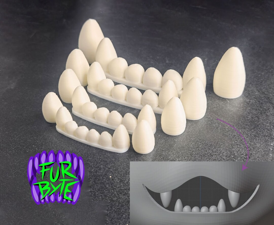 Universal Teeth 3D Printed Teeth/ Fangs Fursuit Furry - Etsy