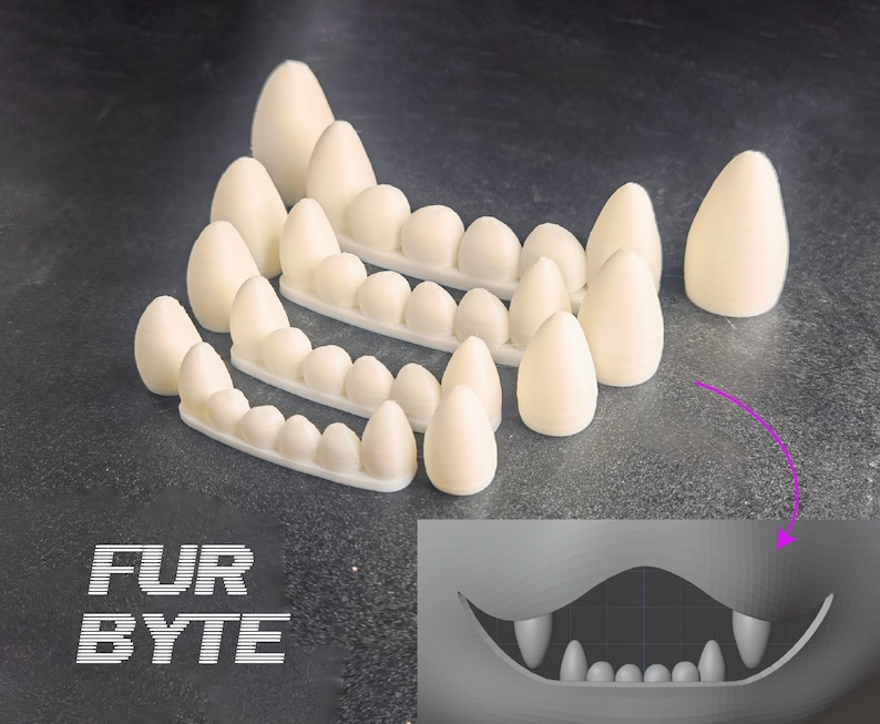 Universal Teeth 3D Printed Teeth/ Fangs Fursuit Furry - Etsy