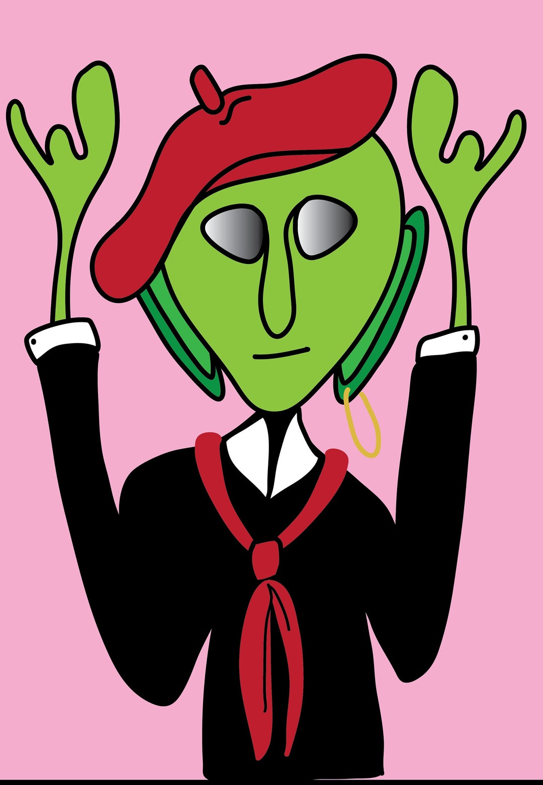 French Alien Art Print - Etsy