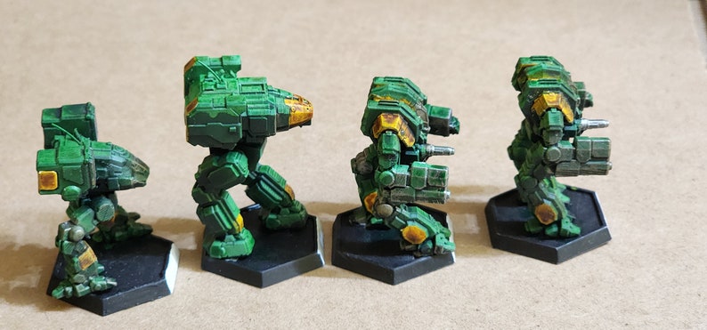 3d Printed Battletech Heavy Mech Lance Well Painted and Tabletop Ready ...