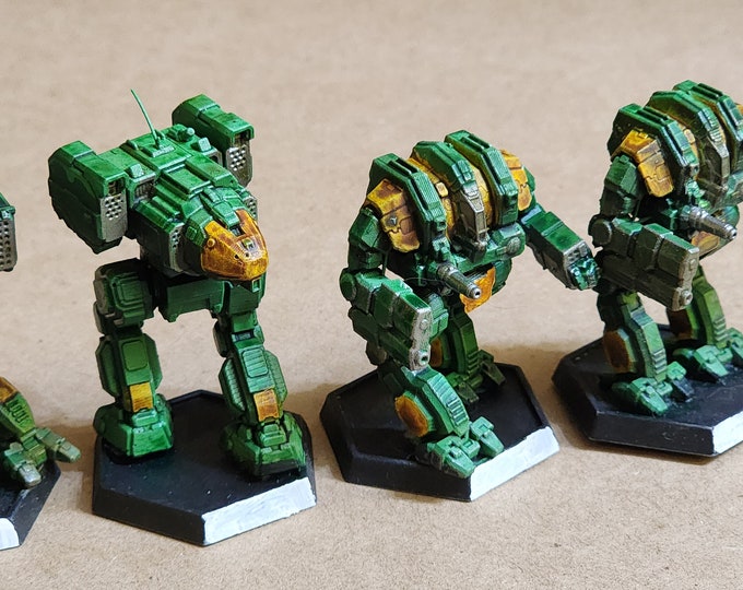 3d Printed Battletech Heavy Mech Lance Well Painted and Tabletop Ready ...