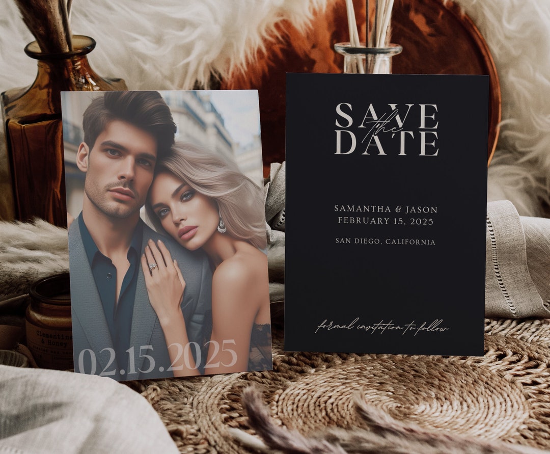Modern Minimal Save the Date Template Save the Date With - Etsy