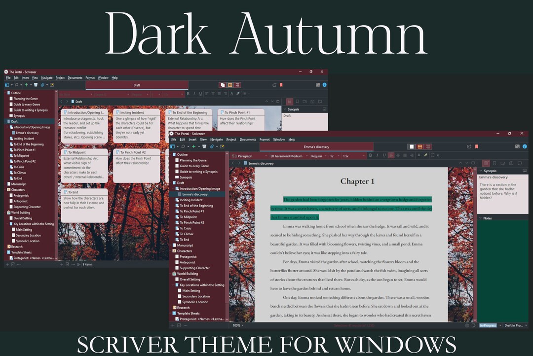 Dark Autumn Scrivener 3 Theme for Windows - Etsy