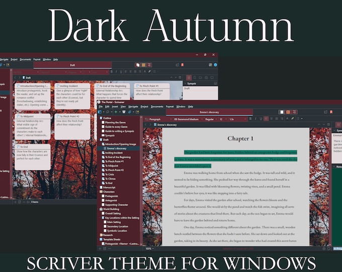 Dark Autumn Scrivener 3 Theme for Windows - Etsy