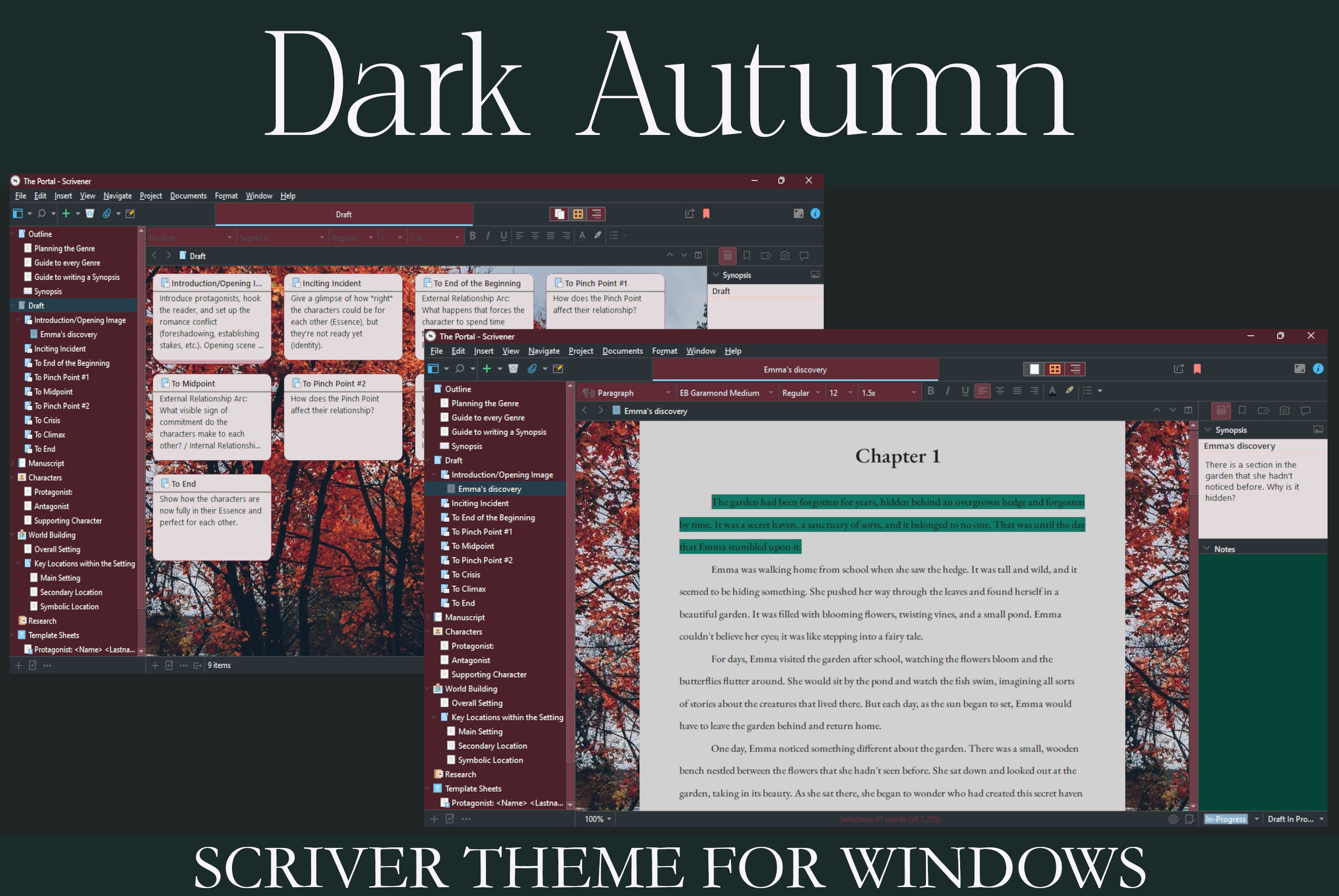 Dark Autumn Scrivener 3 Theme for Windows - Etsy