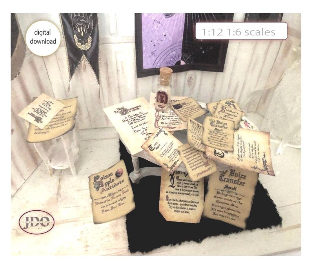 Set of Miniature Halloween Magic Spells Papers for Magicians I Instant ...
