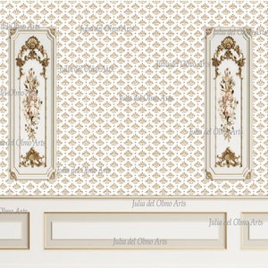 Dollhouse Printable Wallpaper in Miniature With Panels. Repeating ...