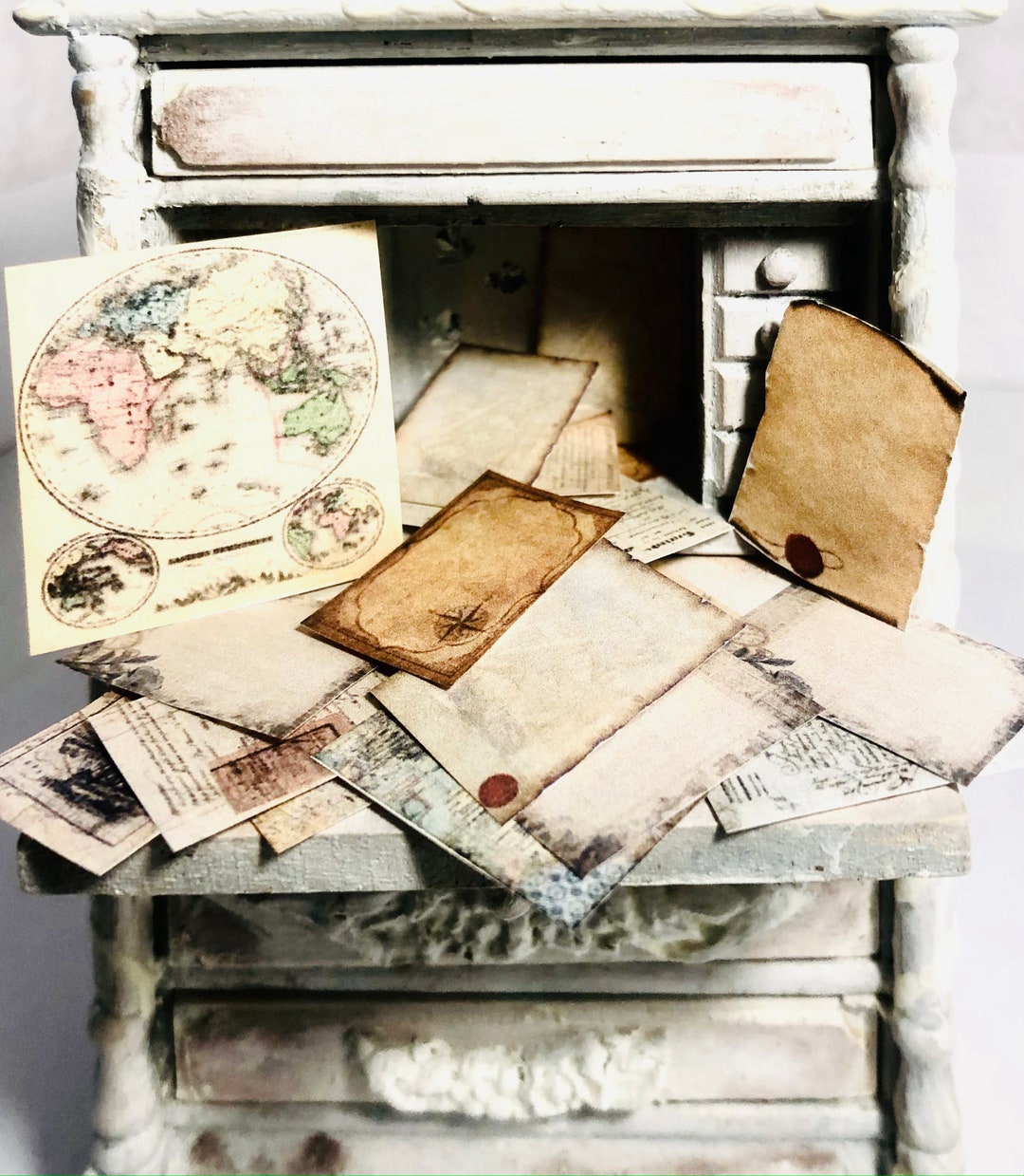 Miniature Sheetsi Vintage Old Miniature Papers. Dollhouse Paperi 1:12 1 ...