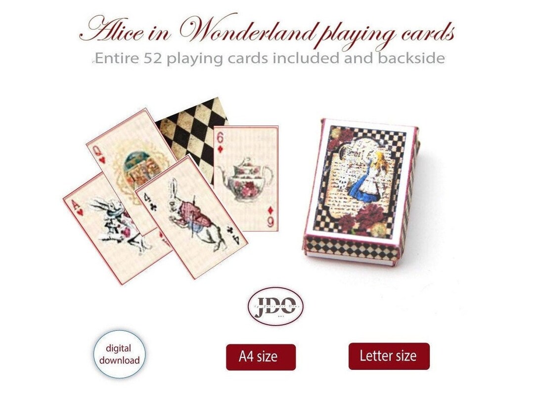 Baraja En Miniatura.alice in Wonderland Dollhouse Shabby 1:12 1/6 ...