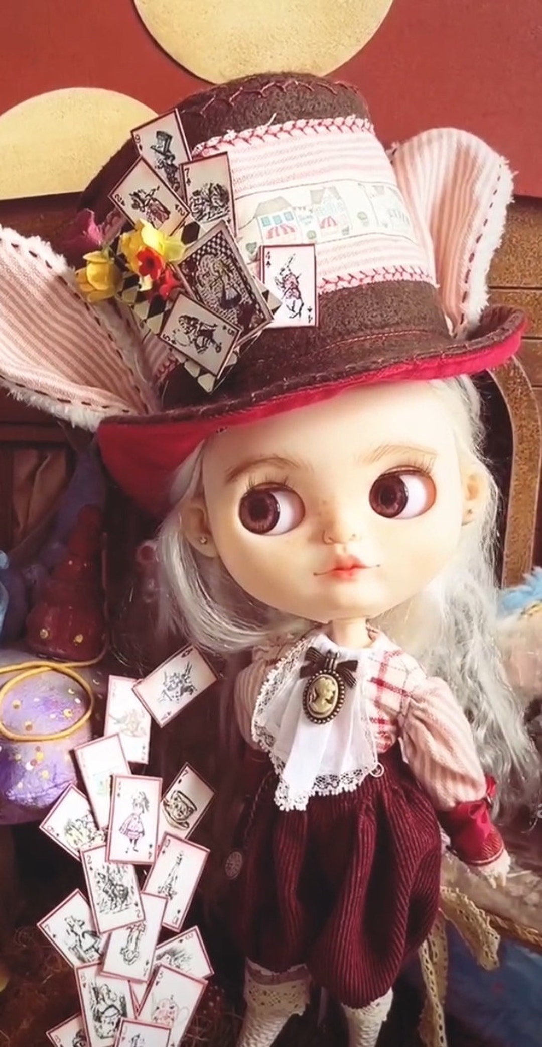 Baraja En Miniatura.alice in Wonderland Dollhouse Shabby 1:12 1/6 ...