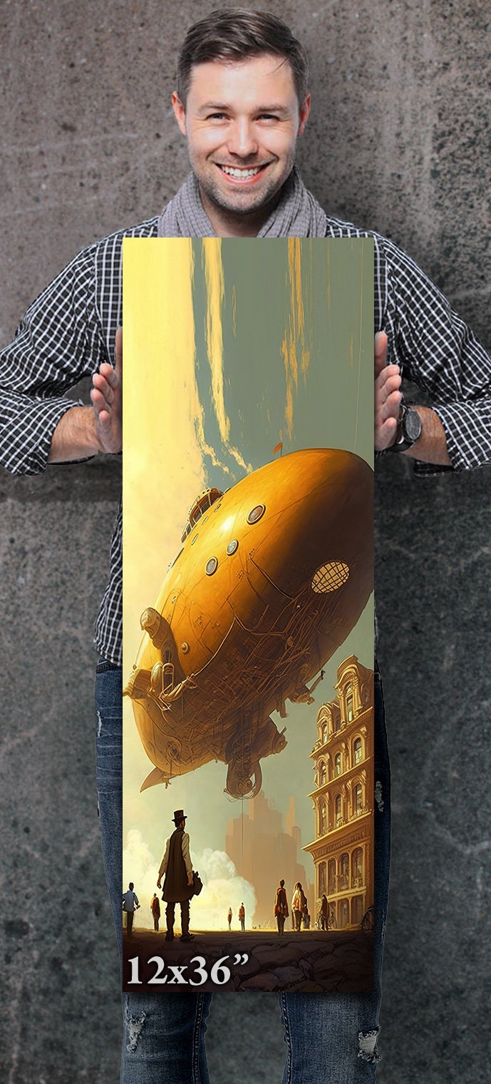 Steampunk Industrial Zeppelin Balloon Graphic Comic Art FINE ART PRINT ...