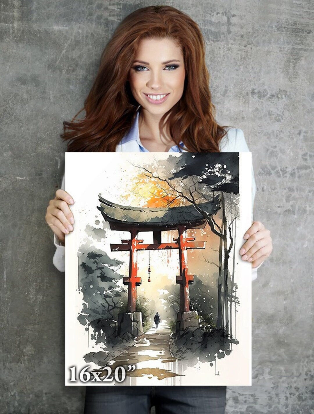 Japan Shinto Shrine Landmark Watercolor Art FINE ART PRINT Wall Art ...