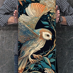 Owl in Flight Art Nouveau British Wildlife Mucha FINE ART PRINT Wall ...