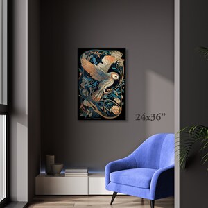 Owl in Flight Art Nouveau British Wildlife Mucha FINE ART PRINT Wall ...