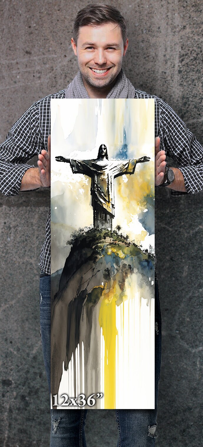 Christ the Redeemer Brazil Landmark Watercolor Art FINE ART PRINT Wall ...