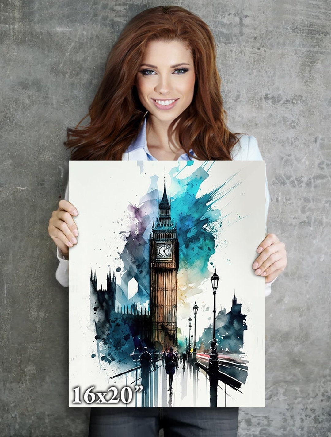 Big Ben London Landmark Watercolor Art FINE ART PRINT Wall Art - Home ...