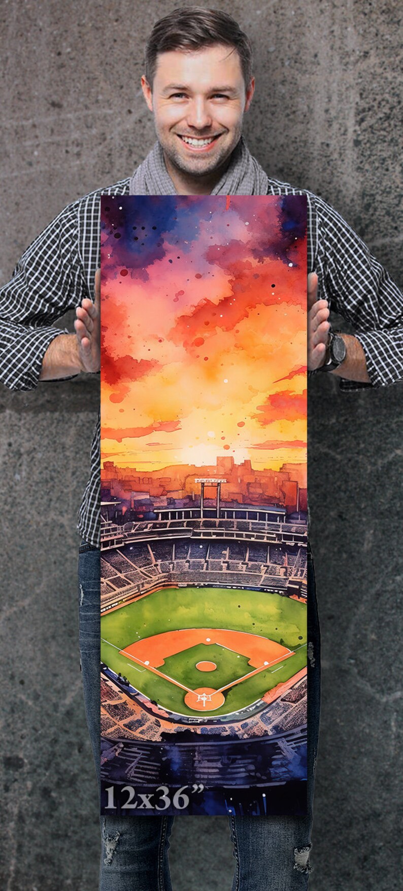 New York Yankee Stadium - American Baseball Landmark Watercolor Painted ...
