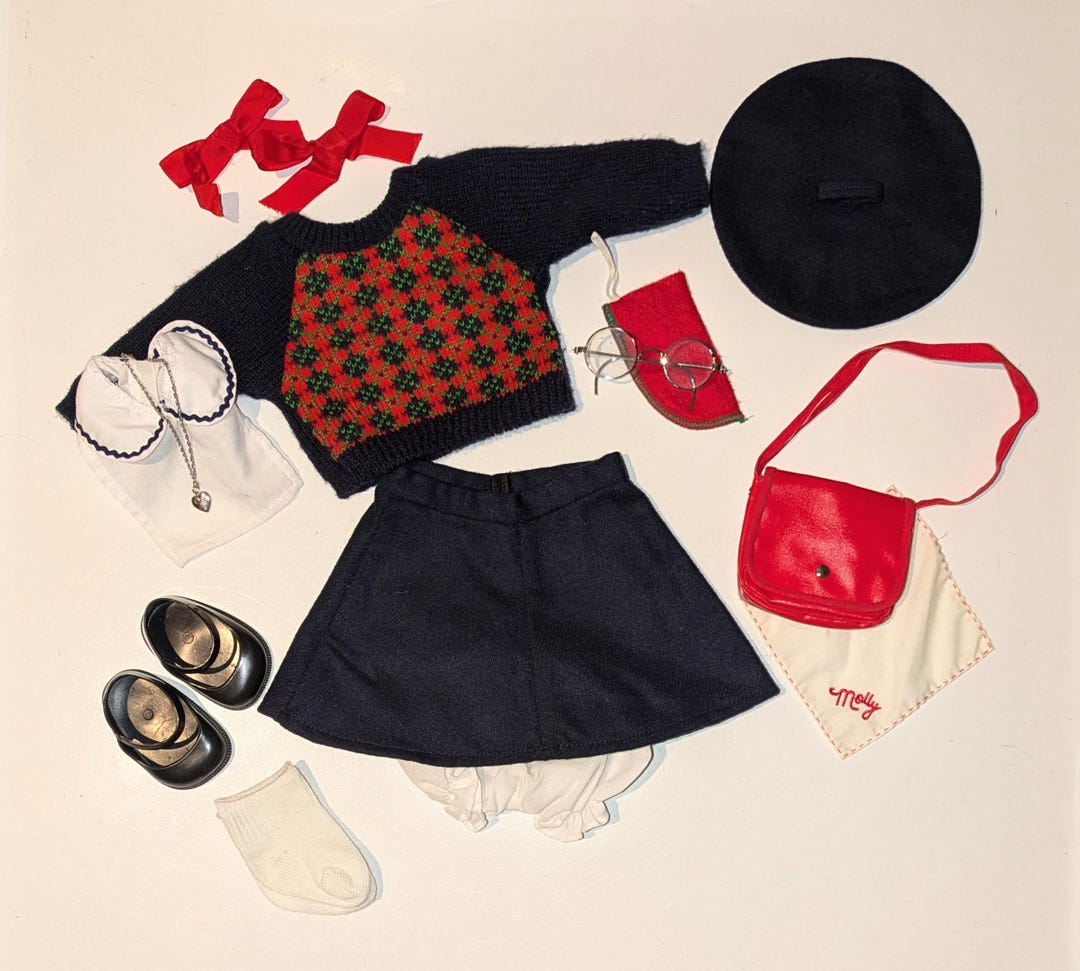 American Girl Pleasant Company Molly Vintage 12 Piece Meet Outfit, RARE ...