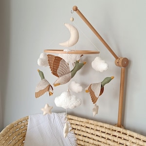 Baby Crib Mobile With Geese and Clouds, Baby Shower Gift, Duck Mobile ...
