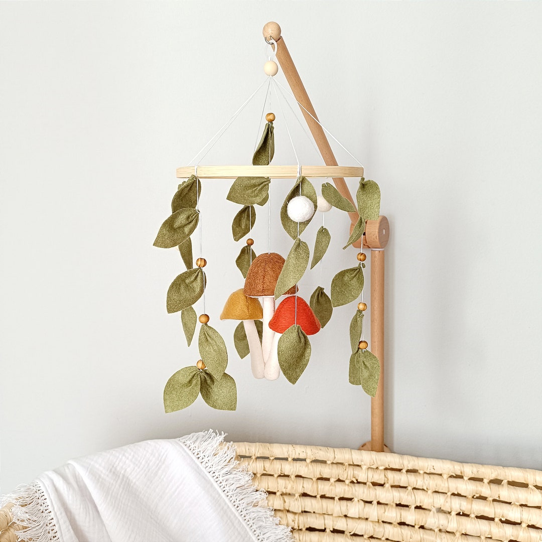 Forest Baby Mobile With Mushrooms, Nursery Crib Mobile, Woodland Baby ...