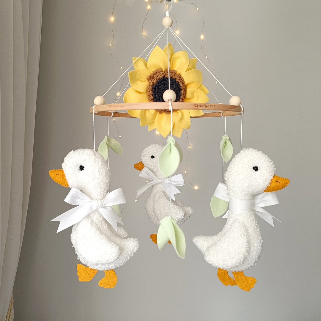 Goose Baby Mobile, Boucle Mobile, Mobile With Sunflower, Crib Mobile ...