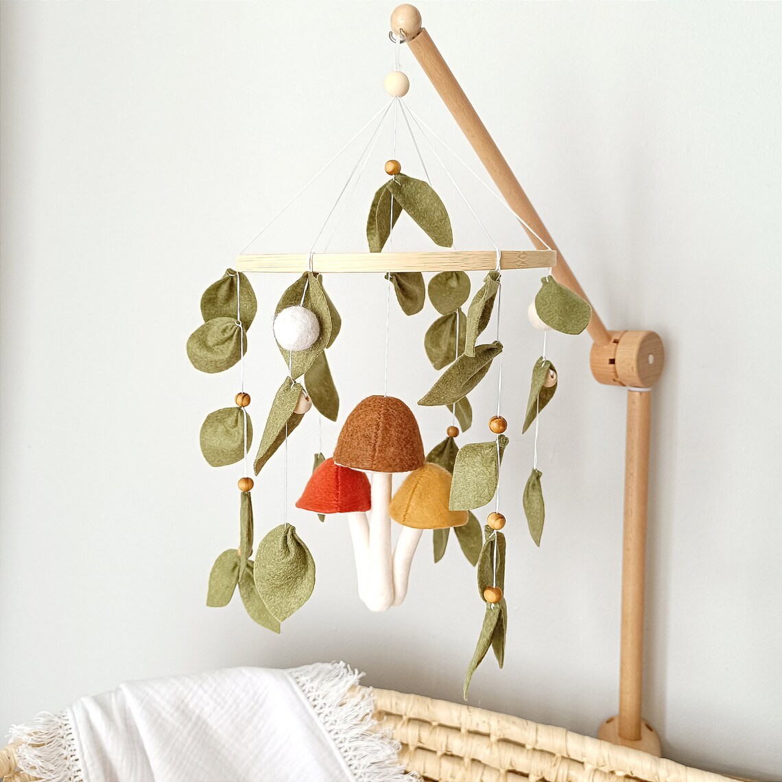 Forest Baby Mobile With Mushrooms, Nursery Crib Mobile, Woodland Baby ...