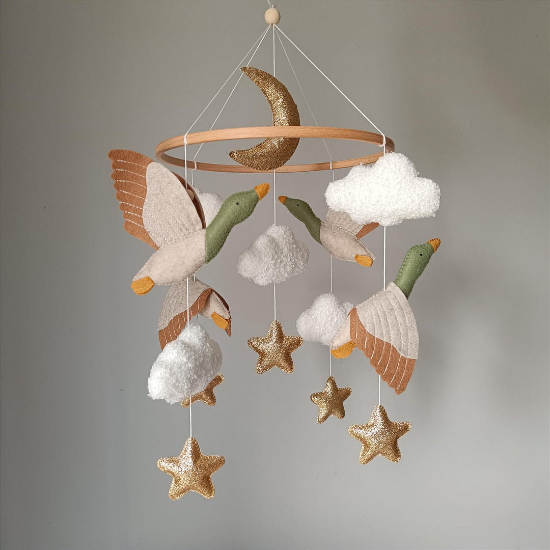 Baby Crib Mobile With Geese Flying in the Clouds, Baby Shower Gift - Etsy