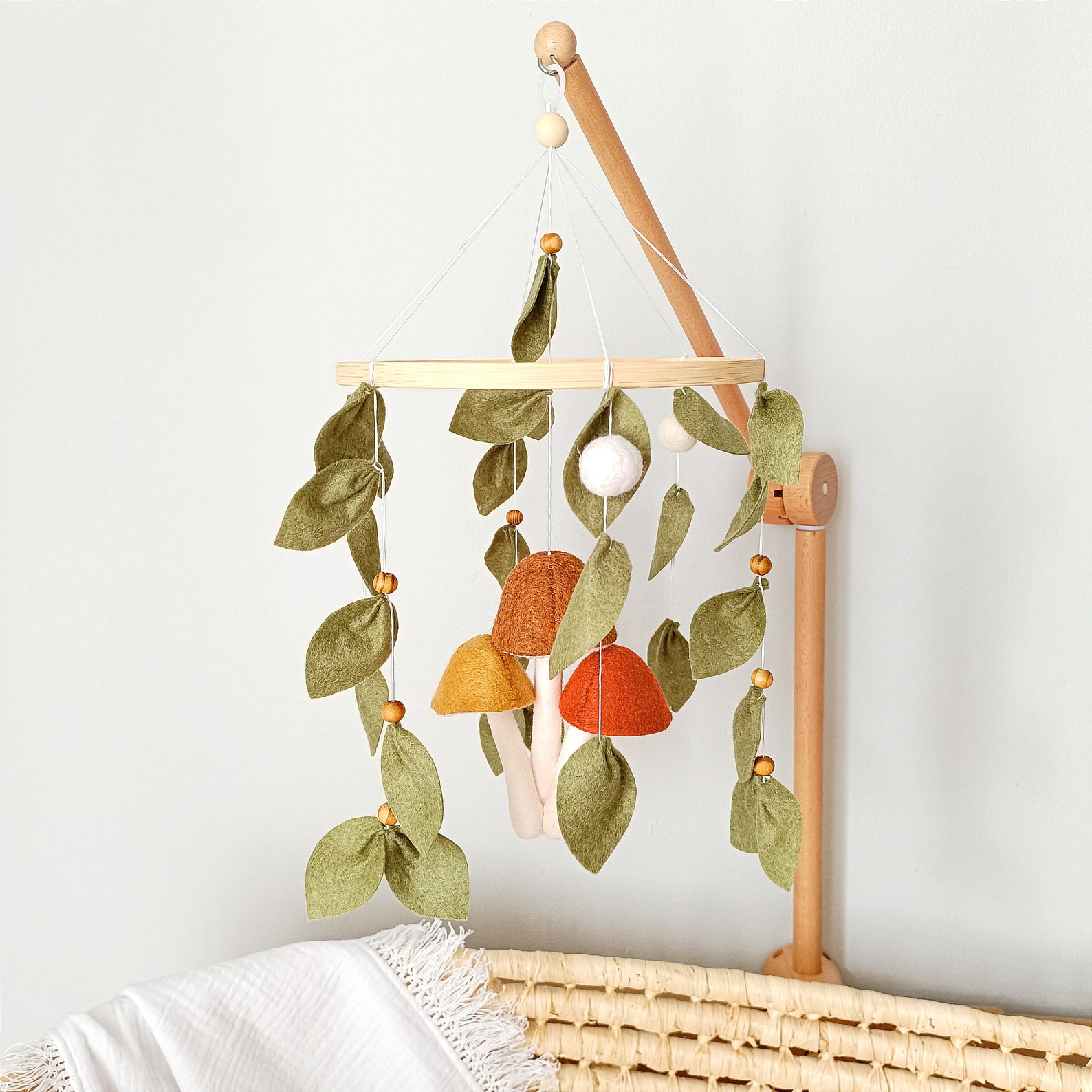 Forest Baby Mobile With Mushrooms, Nursery Crib Mobile, Woodland Baby ...