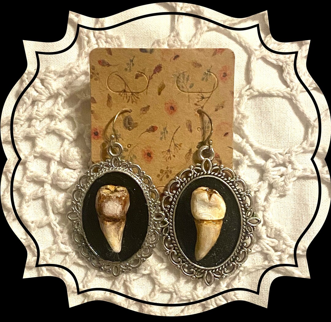 Silver Teeth Earrings - Etsy